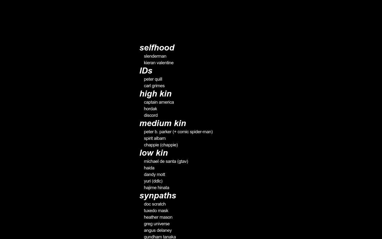 kinlist + synpaths, hearttypes & copinglinks